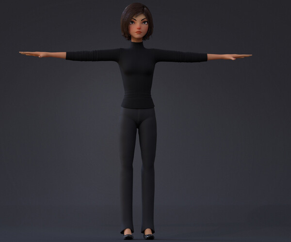 ArtStation - Violet Cartoon character with 2 outfit | Game Assets