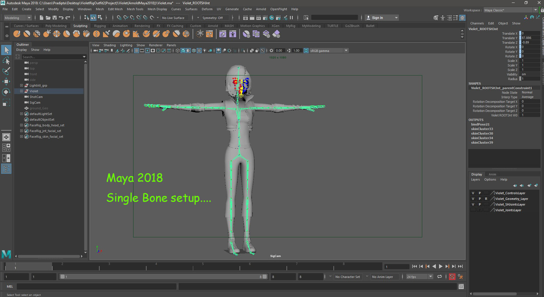 ArtStation - Violet Cartoon character with 2 outfit | Game Assets