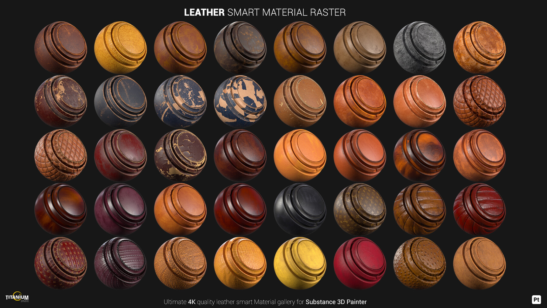 ArtStation - 40 Ultimate Leather Smart Material | Game Assets