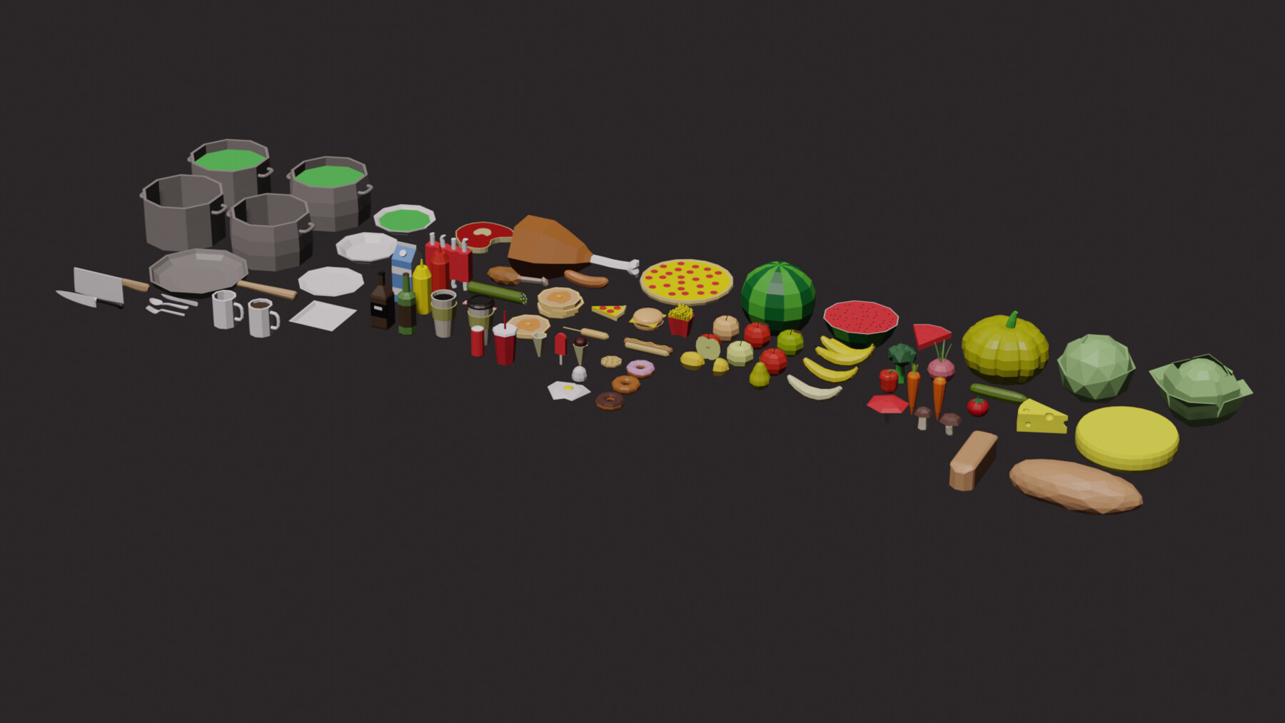 ArtStation - Low Poly - Foods Pack | Game Assets