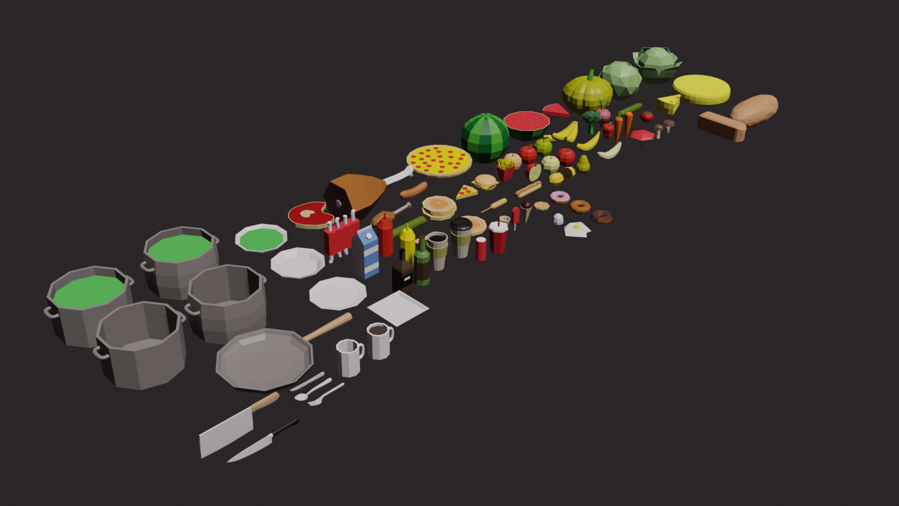 ArtStation - Low Poly - Foods Pack | Game Assets