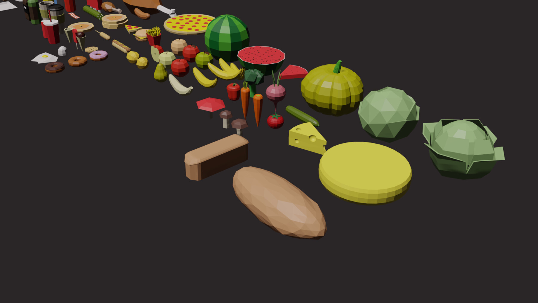 ArtStation - Low Poly - Foods Pack | Game Assets