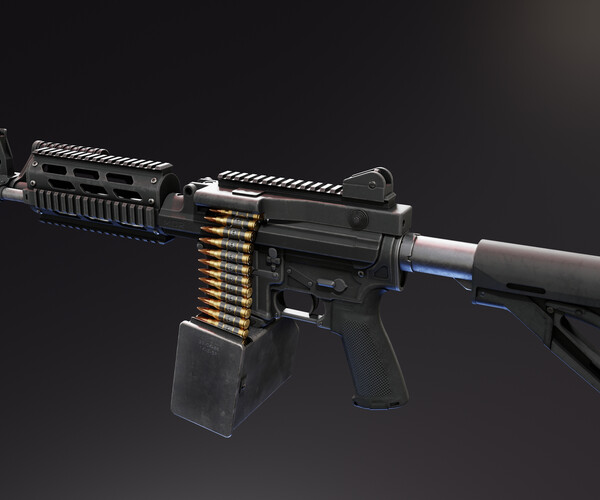 ArtStation - FightLite MCR Beltfed AR-15 | Game Assets