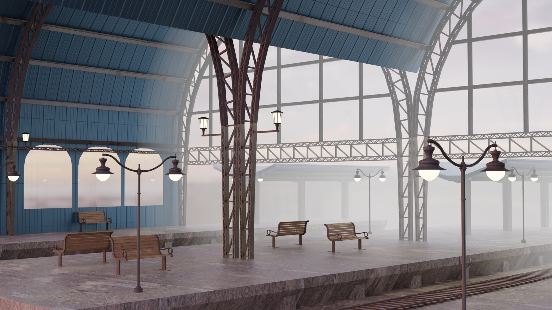 ArtStation - Railway Station 3D model | Game Assets