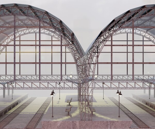 ArtStation - Railway Station 3D model | Game Assets