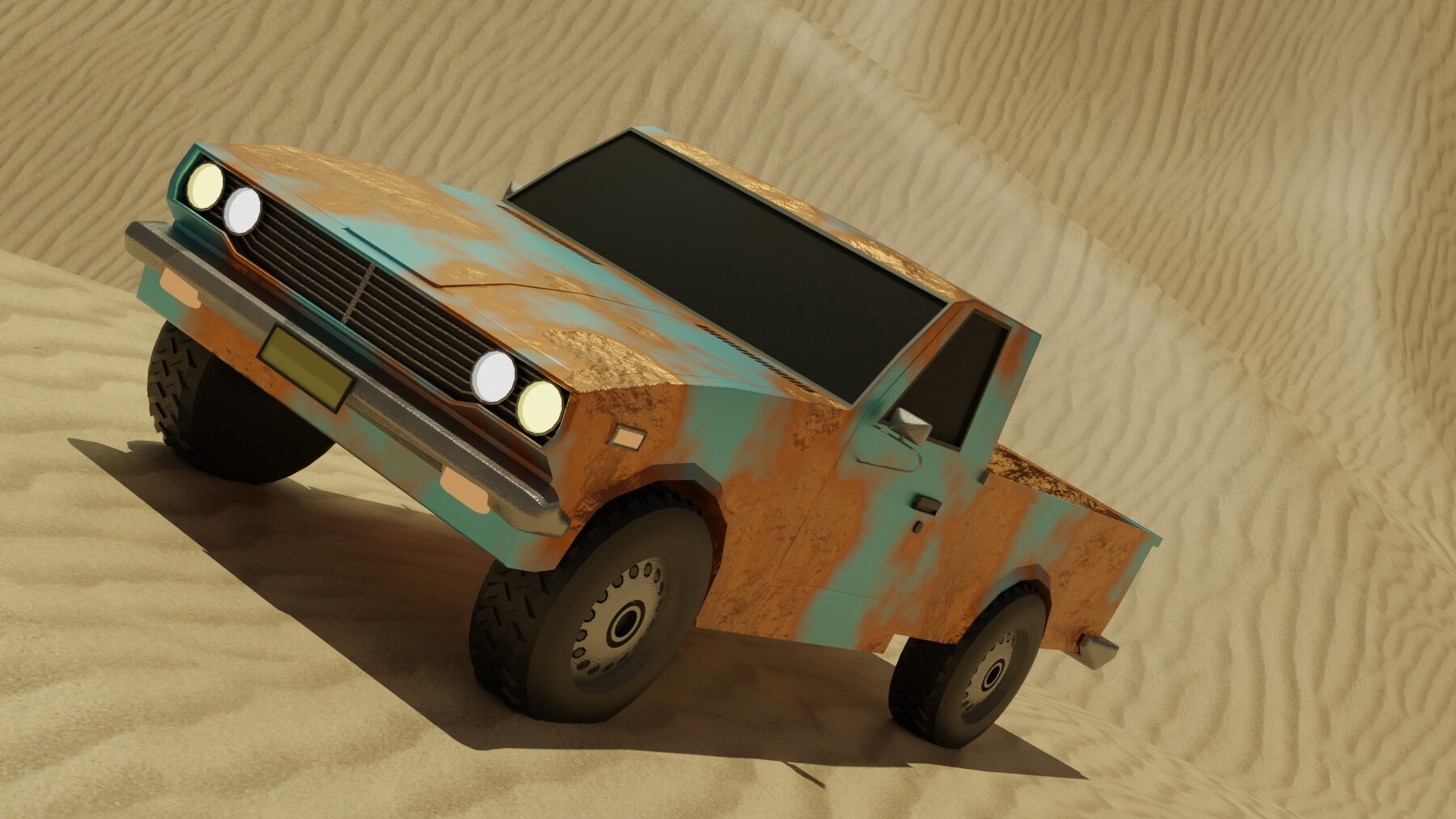 ArtStation - Toyota Hilux Pickup Truck Low-poly 3D model | Game Assets