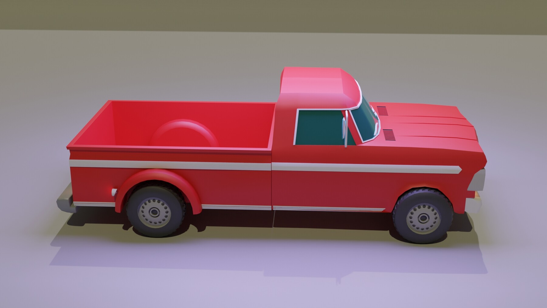 ArtStation - Ford F100 Pickup Truck Low-poly 3D model | Game Assets