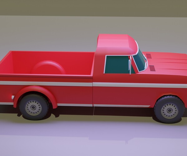 ArtStation - Ford F100 Pickup Truck Low-poly 3D model | Game Assets