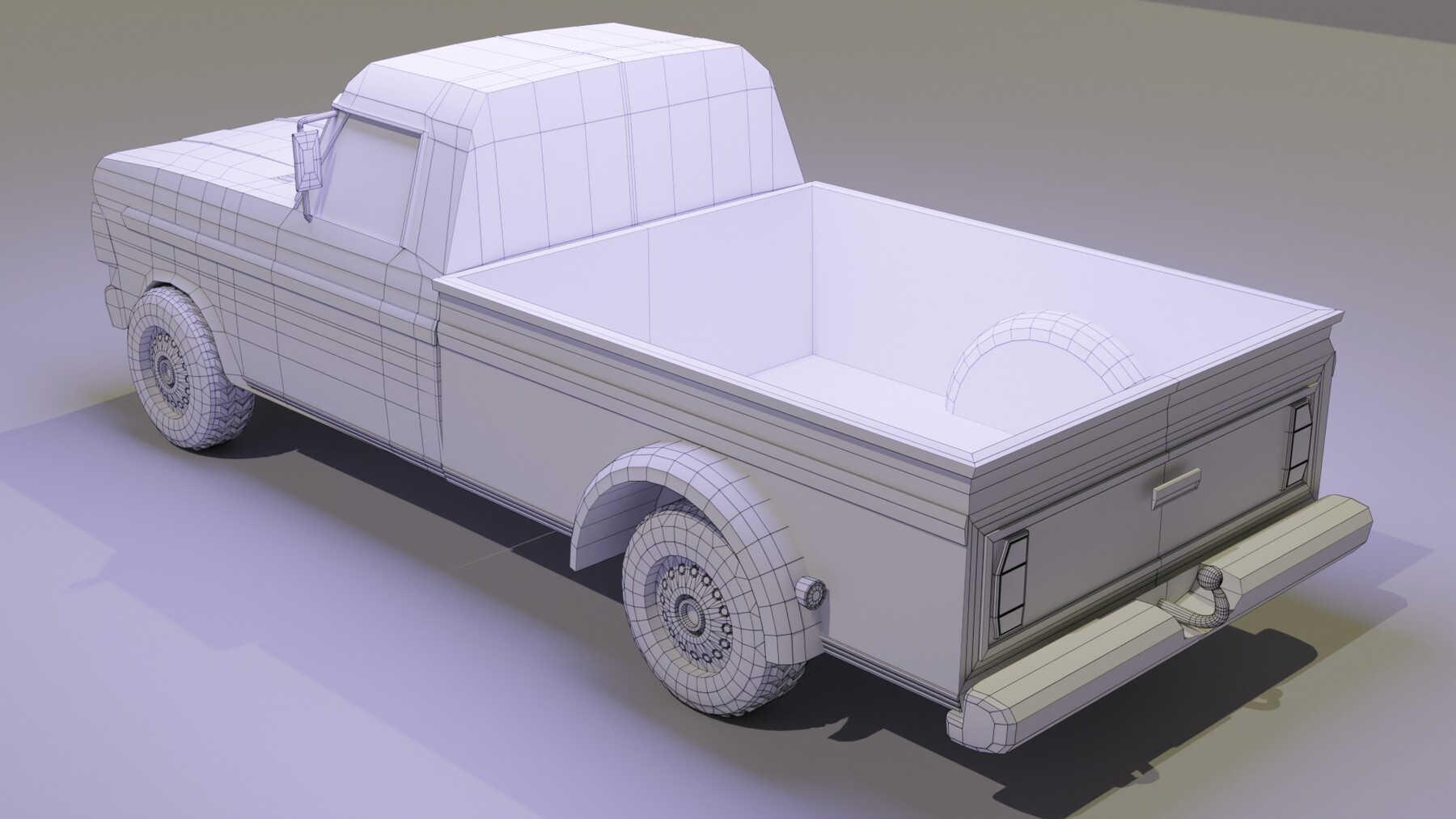 ArtStation - Ford F100 Pickup Truck Low-poly 3D model | Game Assets