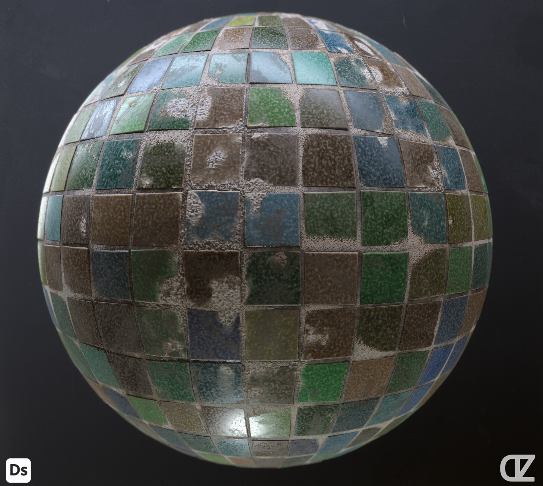 ArtStation - PBR - DIRTY TILES - 4K MATERIAL + SBS GRAPH | Game Assets