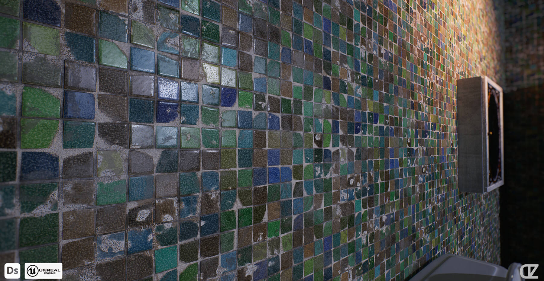 ArtStation - PBR - DIRTY TILES - 4K MATERIAL + SBS GRAPH | Game Assets