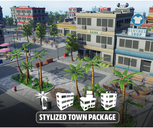 ArtStation - Stylized Town Package | Game Assets