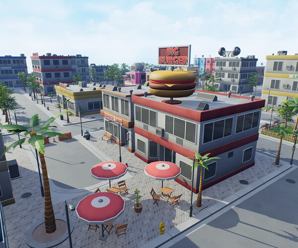 ArtStation - Stylized Town Package | Game Assets