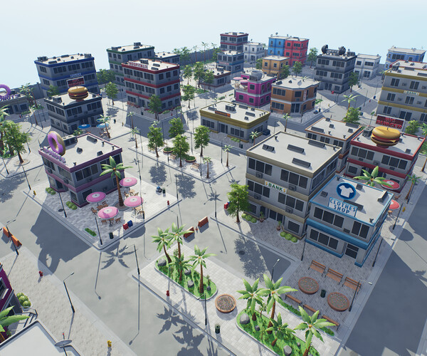 ArtStation - Stylized Town Package | Game Assets