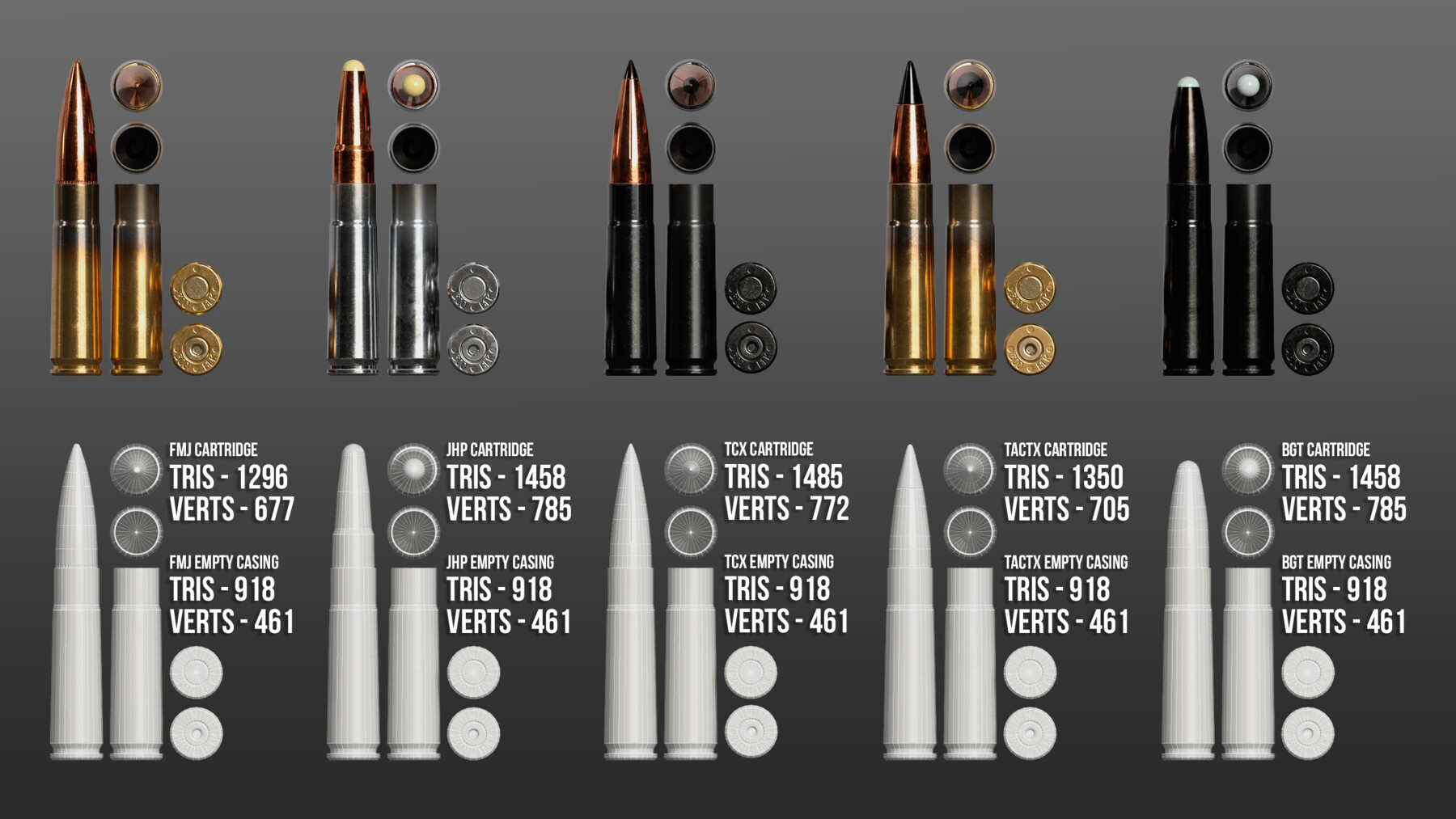ArtStation - 300 Blackout Ammo Assortment Pack - .300 AAC BLK FMJ/JHP/TCX/TACTX Cartridges ...