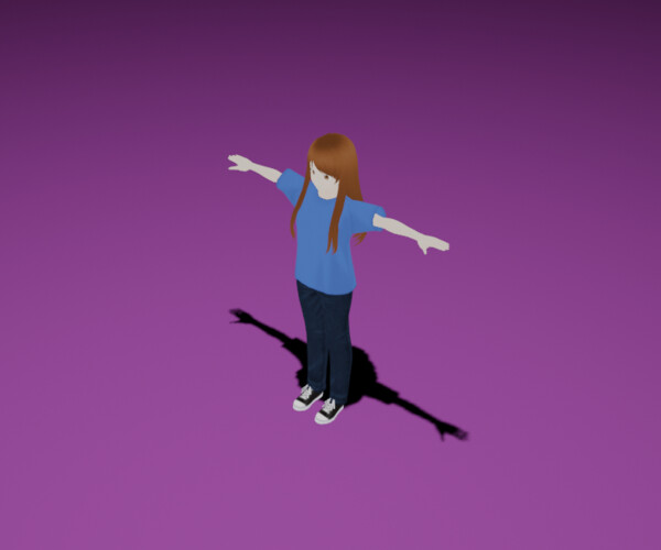 ArtStation - Anime Girl Character - Basic Style 3 | Game Assets