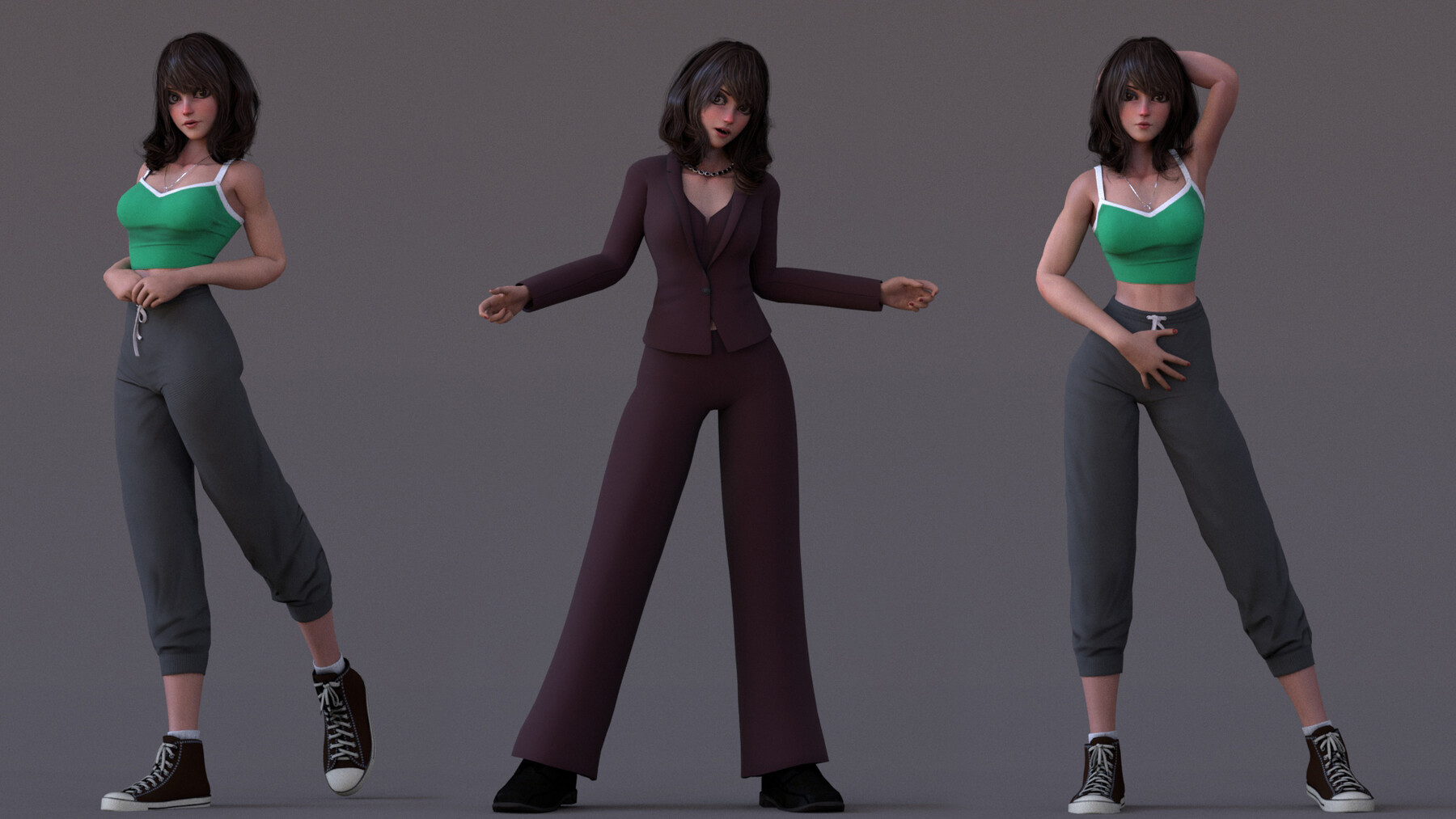 ArtStation - Angela Cartoon character with 2 outfit | Game Assets