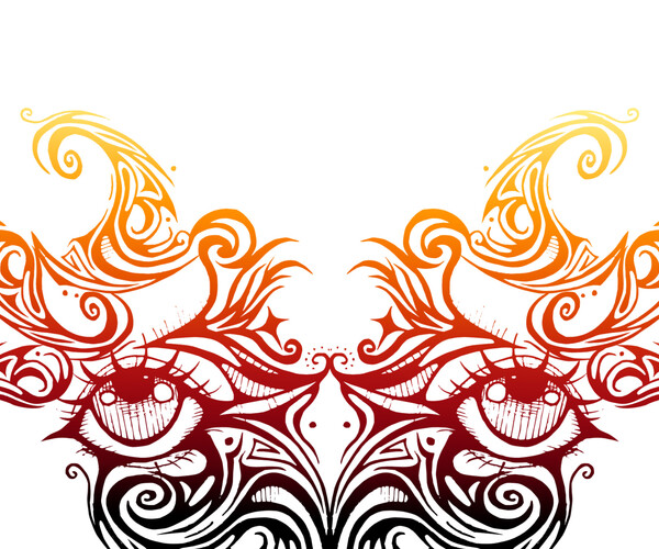 ArtStation - XFunk Demonic Face Tattoos (Vector, PNG, Brushes) | Brushes