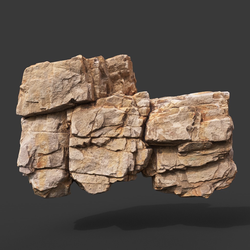 ArtStation - High Poly Yellow Cliff Face Modular 221208 - Ultra HD 16K ...