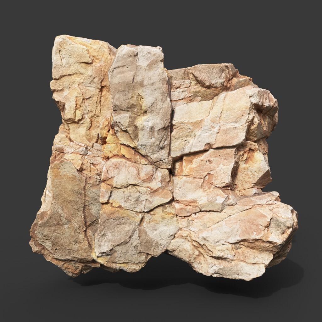 ArtStation - High Poly Yellow Cliff Face Modular 221208 - Ultra HD 16K ...