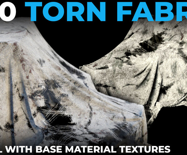 ArtStation - 200 Torn Fabric (Stencils with Base Material/Tutorial/4k ...