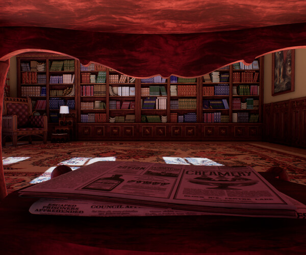 ArtStation - Victorian study room / library interior | Game Assets