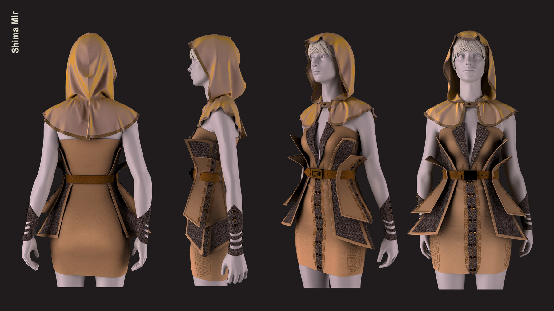ArtStation - Game garment . leather dress (ZPRG , FBX , OBG , MTL ...