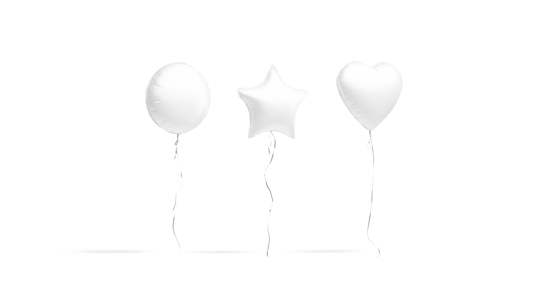 ArtStation - White Helium Balloons Set - 9 foil gift balloon shapes ...