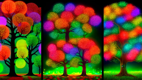 ArtStation - Magical lighted trees pack | Artworks