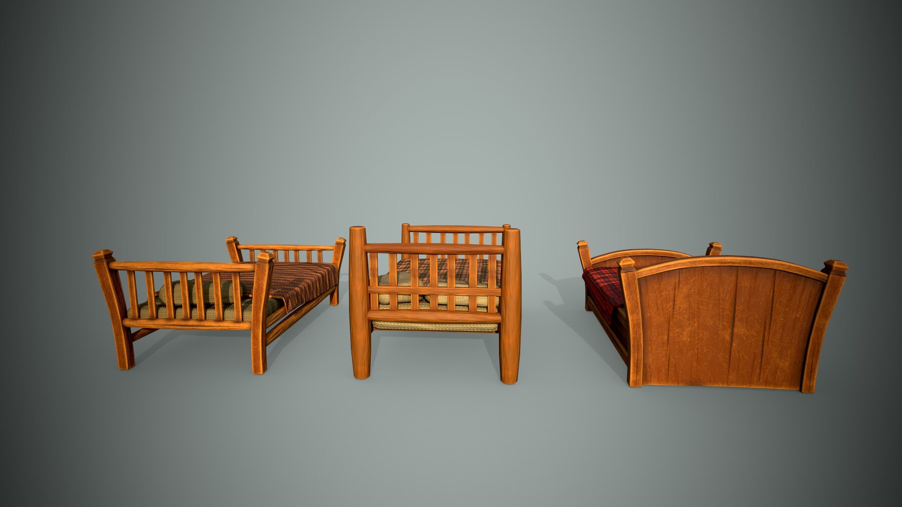 ArtStation - Set of stylized beds with pillow and blanket PBR game ...