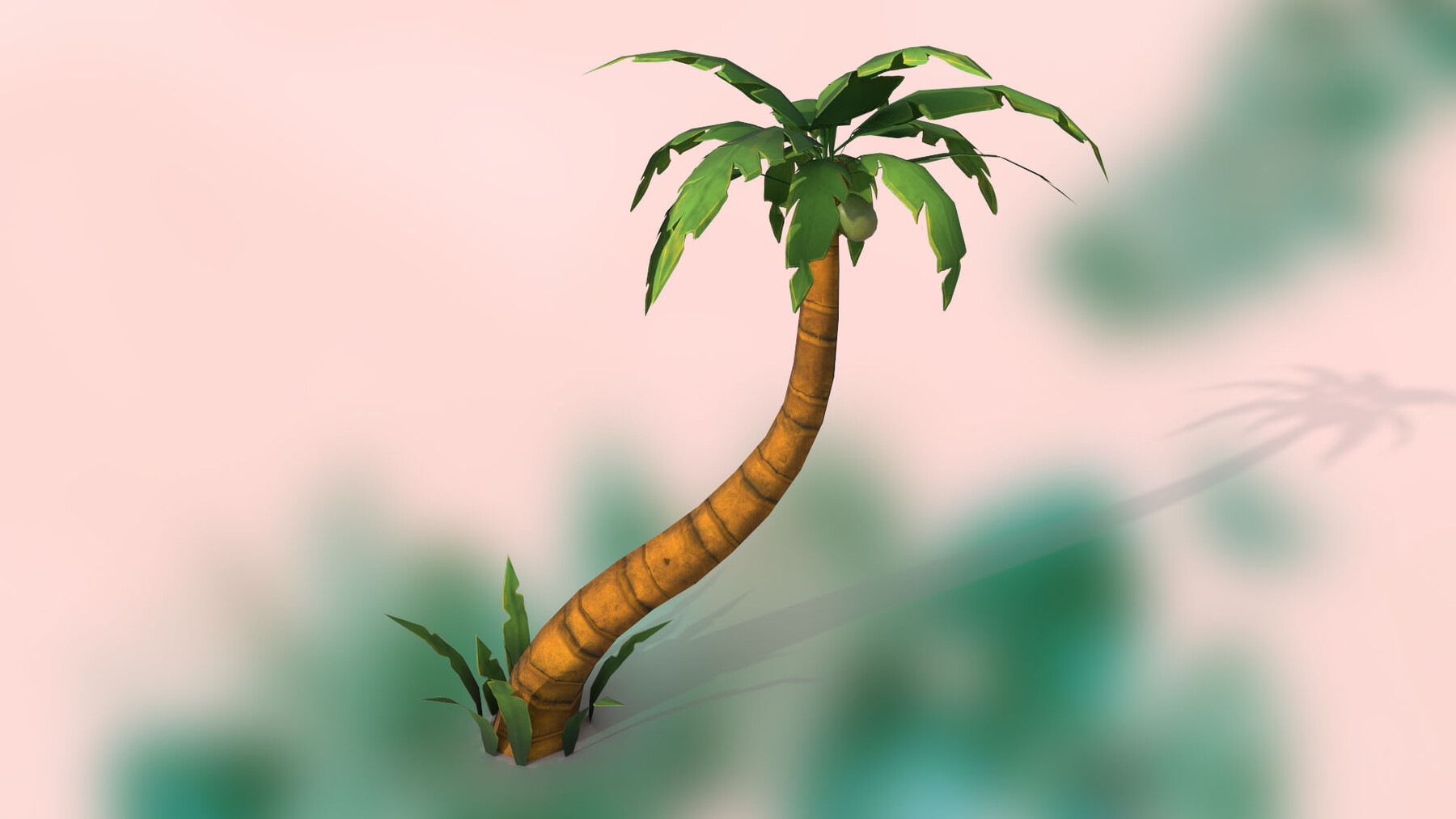 ArtStation - Stylized palm tree PBR game ready Low-poly 3D model ...