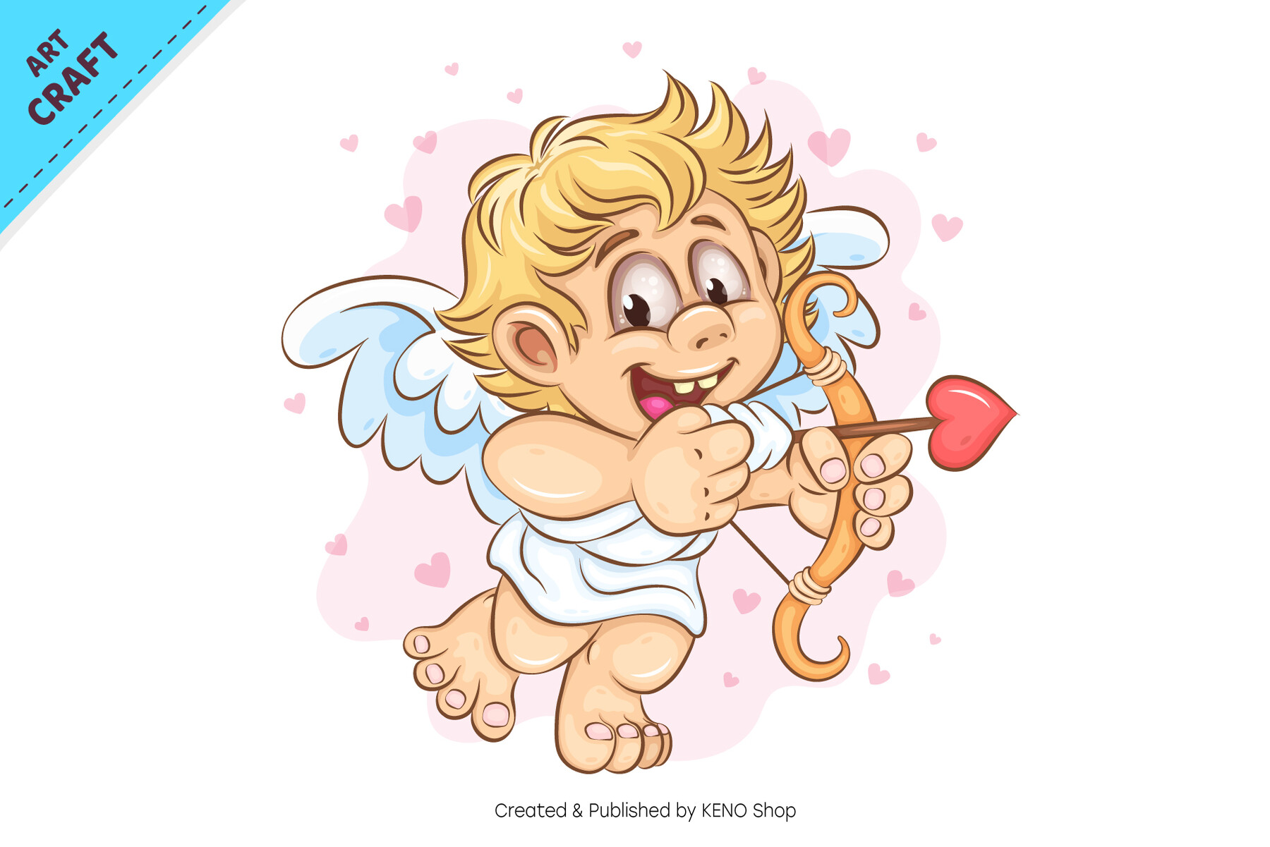 ArtStation - Set of Cartoon Cupid 01. Clipart. | Artworks