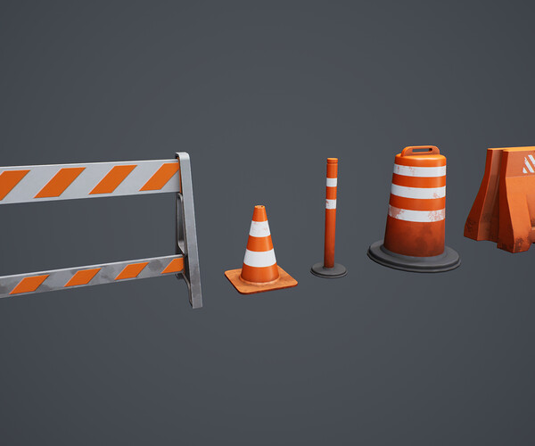 ArtStation - Stylized Traffic Cones | Game Assets
