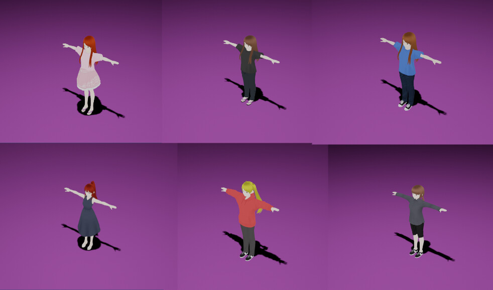 ArtStation - Anime Basic Characters | Game Assets