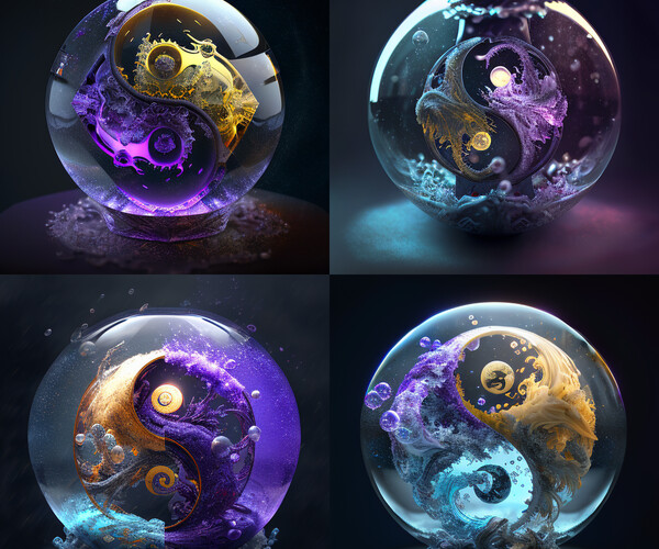 ArtStation - Artistic yin-yang symbol within a sphere | Artworks