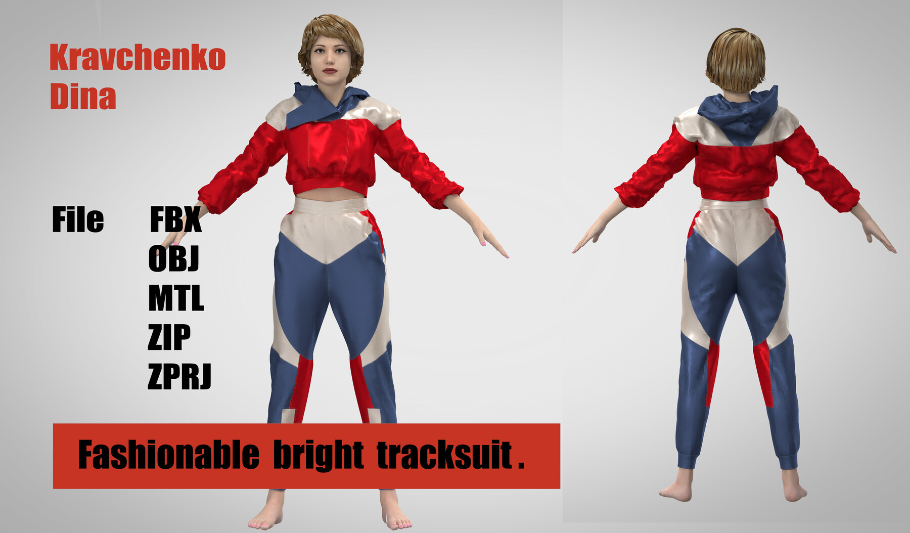 ArtStation - Fashionable bright tracksuit . | Game Assets