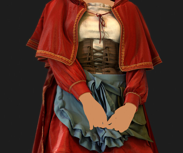 ArtStation - Medival outfit: Little Red Hood Marvelous Designer Project ...