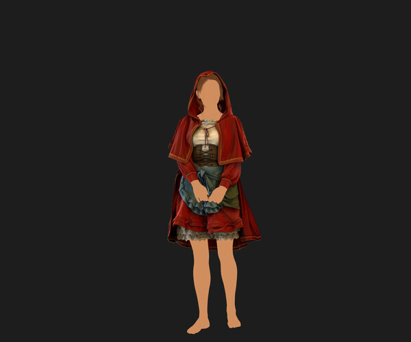 ArtStation - Medival outfit: Little Red Hood Marvelous Designer Project ...
