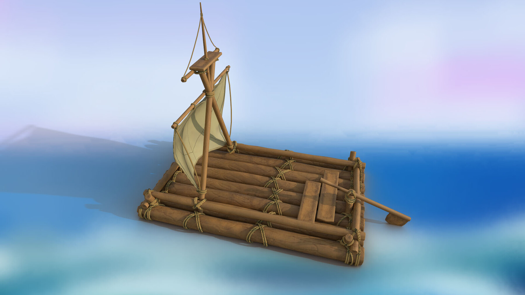 ArtStation - Wooden stylized raft PBR low-poly game ready Low-poly 3D ...