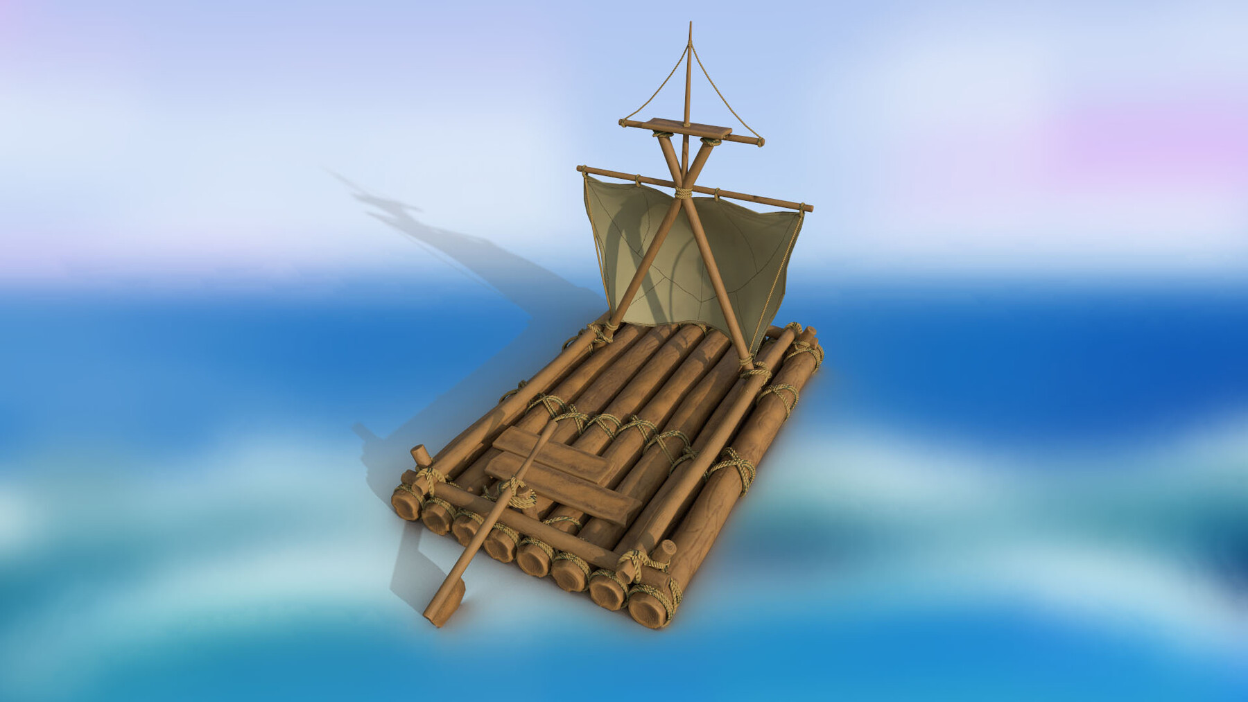 ArtStation - Wooden stylized raft PBR low-poly game ready Low-poly 3D ...