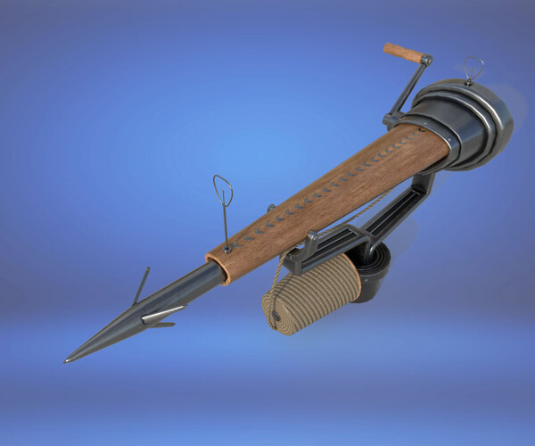 ArtStation - Metal weapon harpoon PBR Low-poly 3D model | Resources