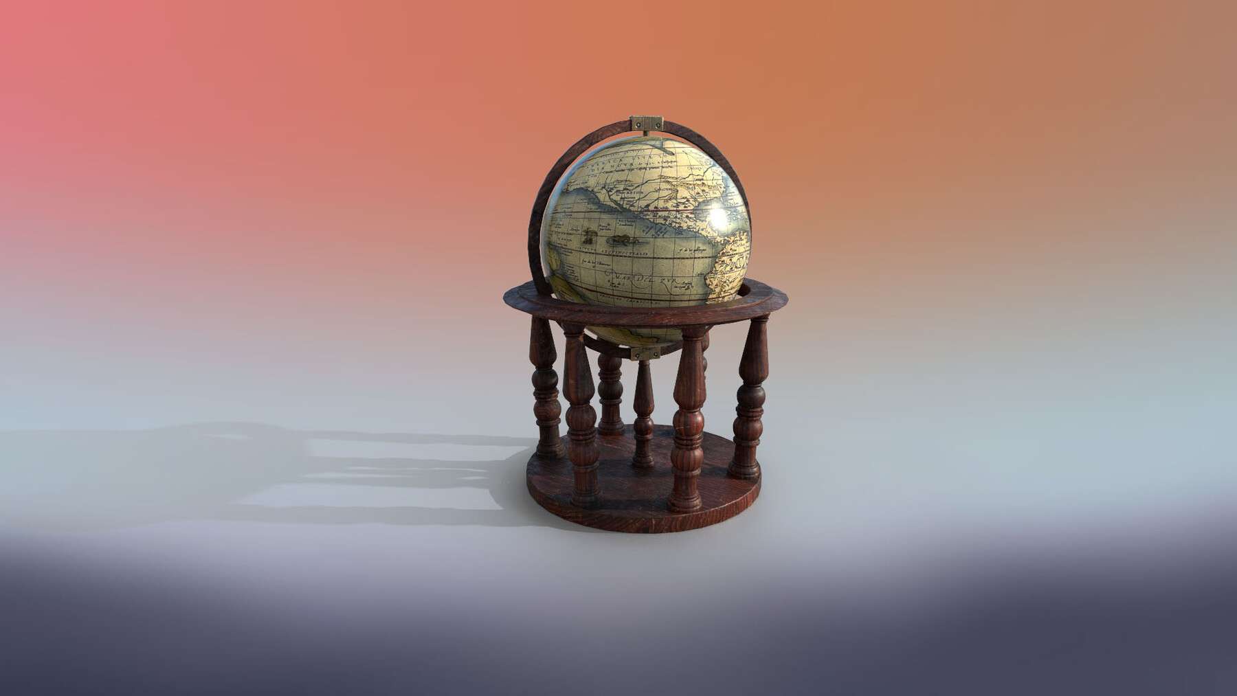 ArtStation - Globe world map PBR low-poly 3D model | Resources