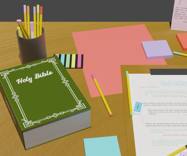 ArtStation - Bible Study Scenario 3D Model | Game Assets