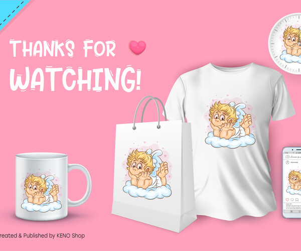 ArtStation - Cartoon Cupid on Cloud. Clipart | Artworks