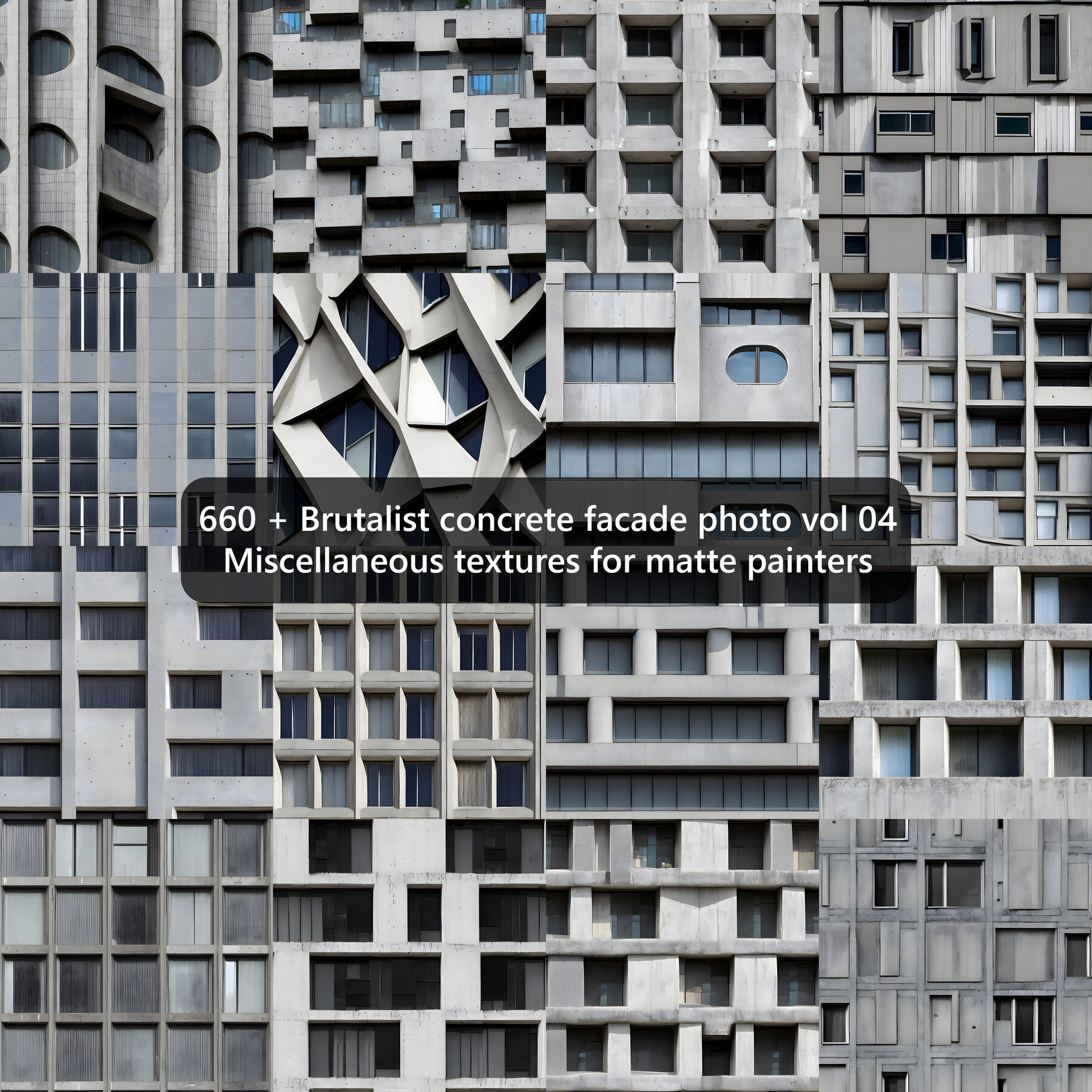 ArtStation - 660 + Brutalist concrete facade photo vol 04 | Resources