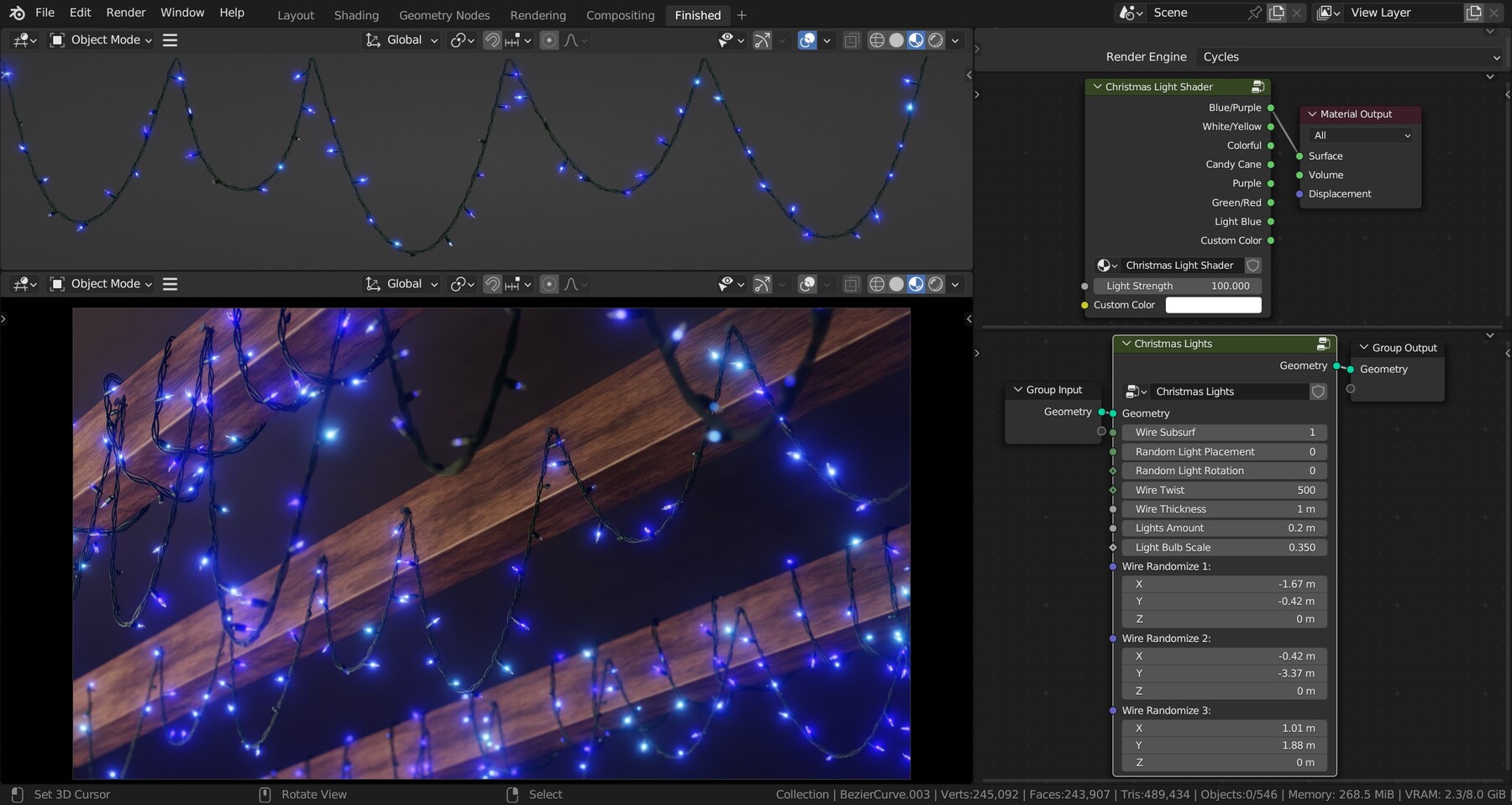 ArtStation - Customizable Christmas Lights - Geometry Nodes (Blender) | Resources