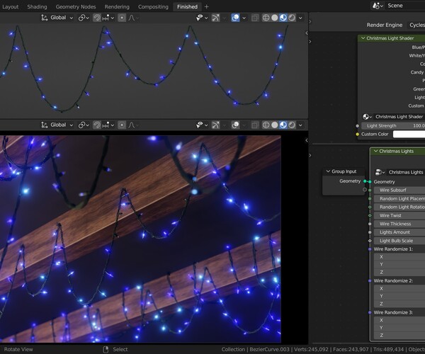 ArtStation - Customizable Christmas Lights - Geometry Nodes (Blender) | Resources