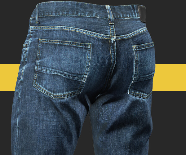 ArtStation - Realistic Bleu Jeans for Men Rigged Low-poly 3D model ...