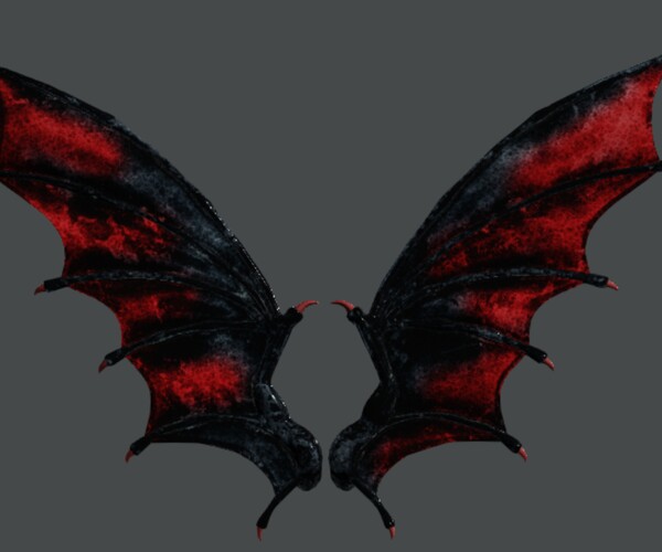 ArtStation - Dark Demon Wings Evil game ready or print | Game Assets