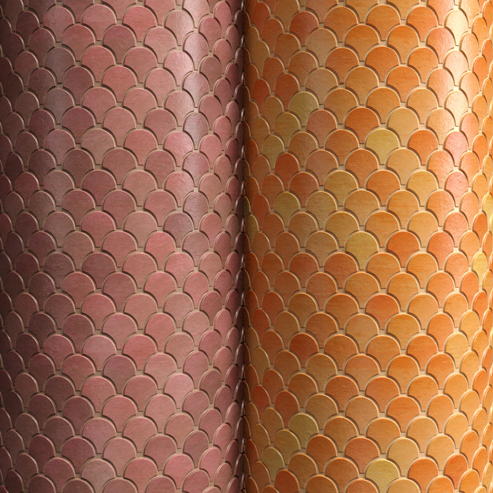 ArtStation - Materials 17- Fish scale tiles PBR, Seamless, Sbsar ...